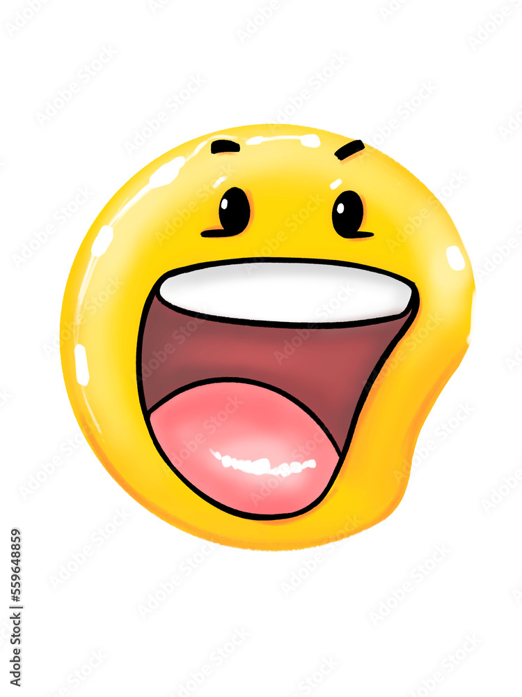 round cartoon face and various shapes show facial expressions and ...