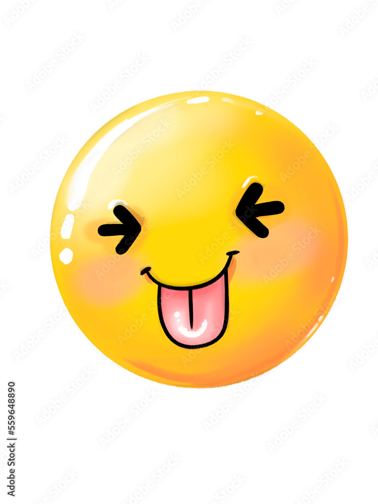 round cartoon face and various shapes show facial expressions and ...