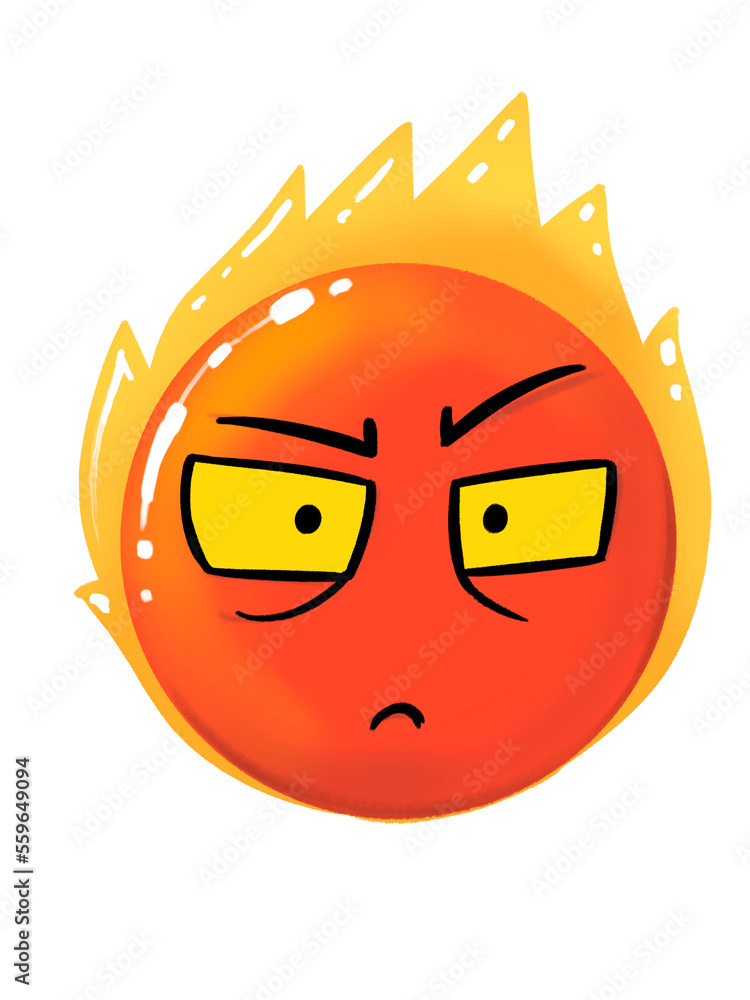round cartoon face and various shapes show facial expressions and ...