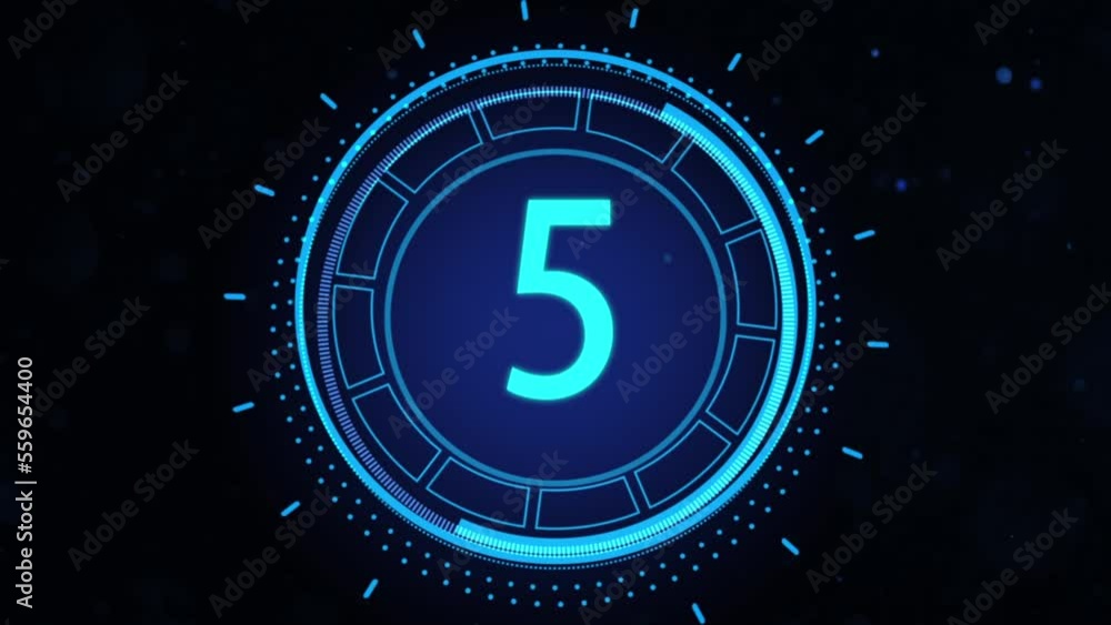 Abstract Futuristic Technology Background with Digital number timer ...