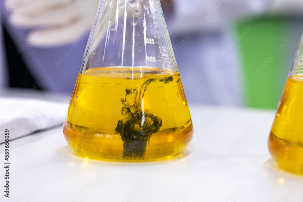 Biological Oxygen Demand (BOD) testing process in laboratory. Stock ...