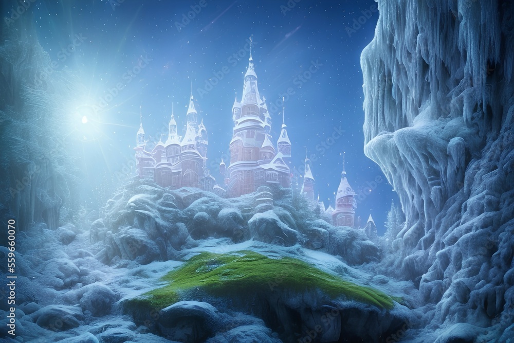 cristal castle crystalline, fin, renderin, room, cosmic, opalescent ...
