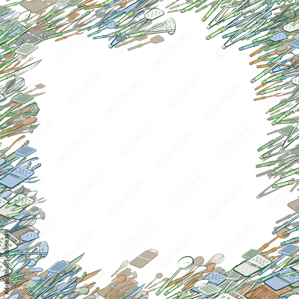 Background pattern abstract design texture. Cutlery. Border frame ...