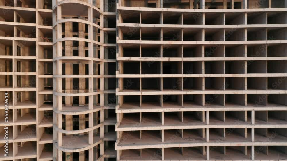 Building under construction - reinforced concrete high-rise multistory ...