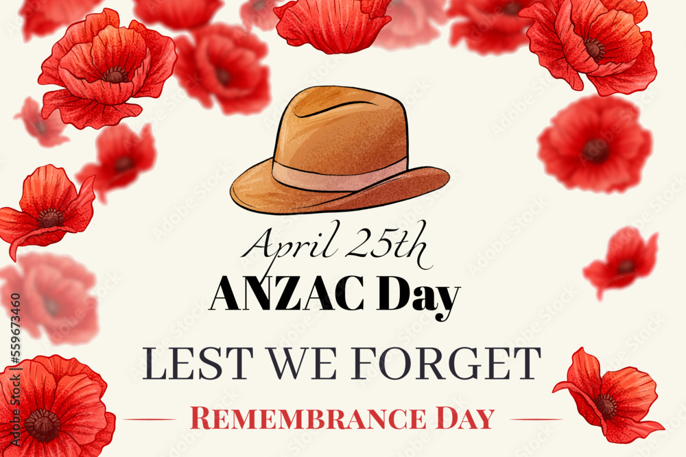 ANZAC day background. Australian and New Zealand national public ...