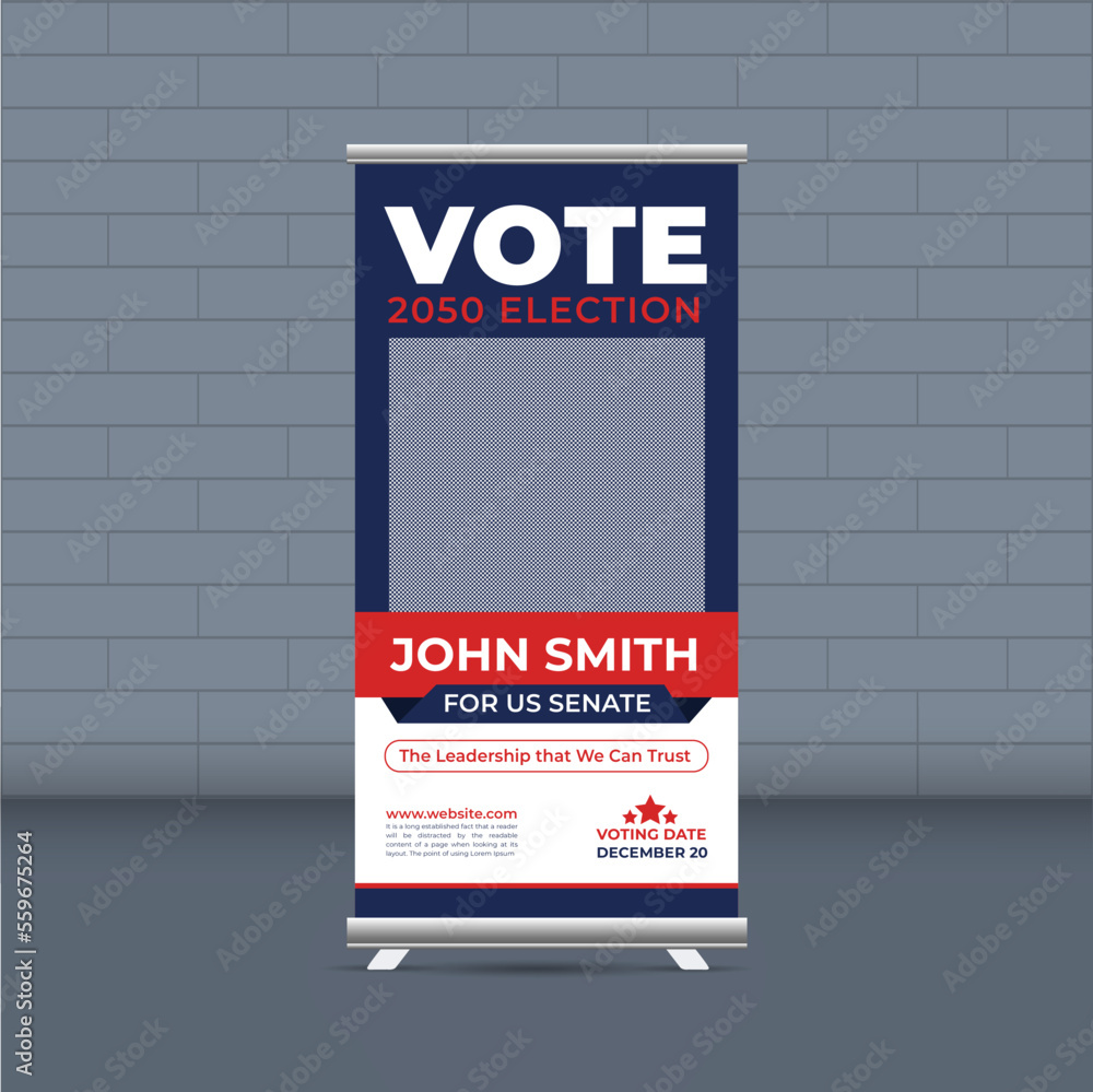Election campaign rollup template of political election voting ...