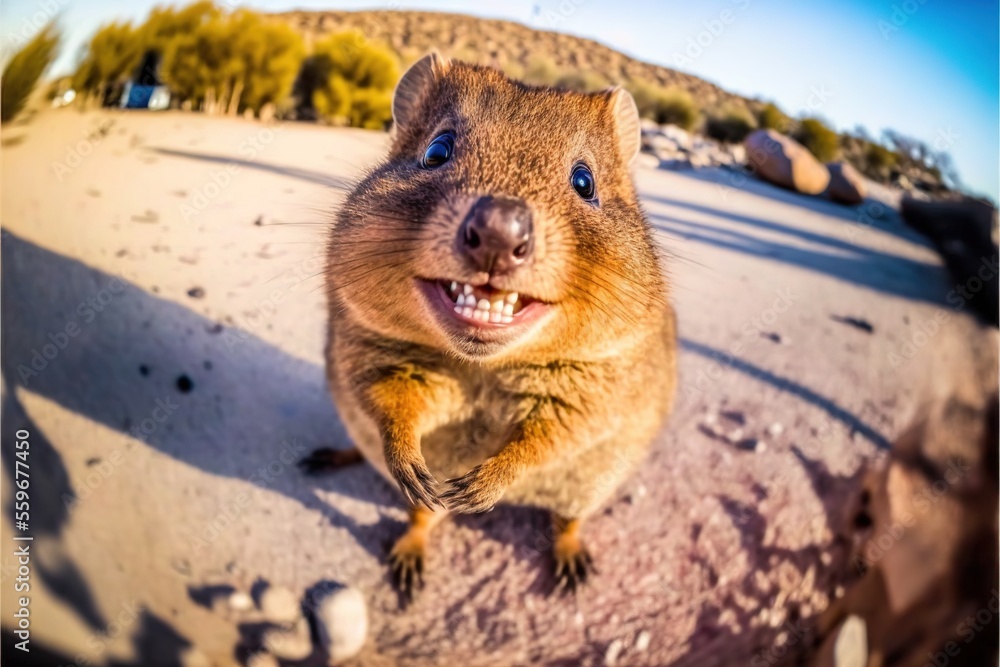 a groundhog is standing on its hind legs and smiling at the camera with ...