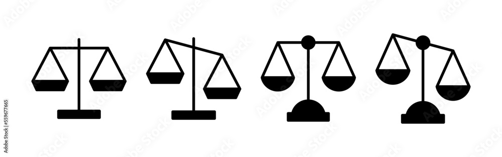 Scales icon vector for web and mobile app. Law scale icon. Justice sign ...
