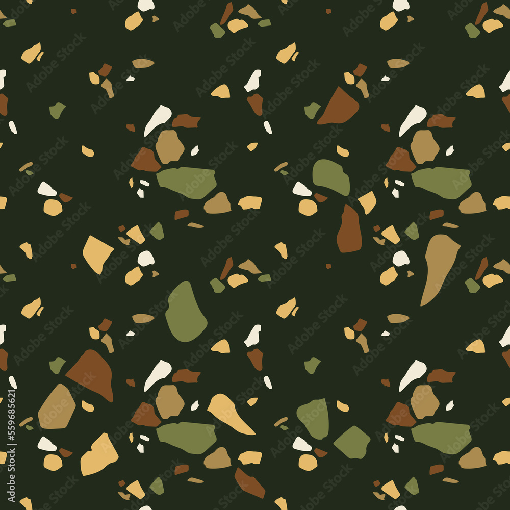Terrazzo vector seamless pattern. The repeating texture of a classic ...