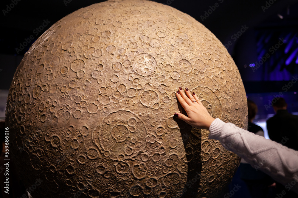 MOSCOW - November 29, 2022. A mock-up of the Moon, the Earth's ...