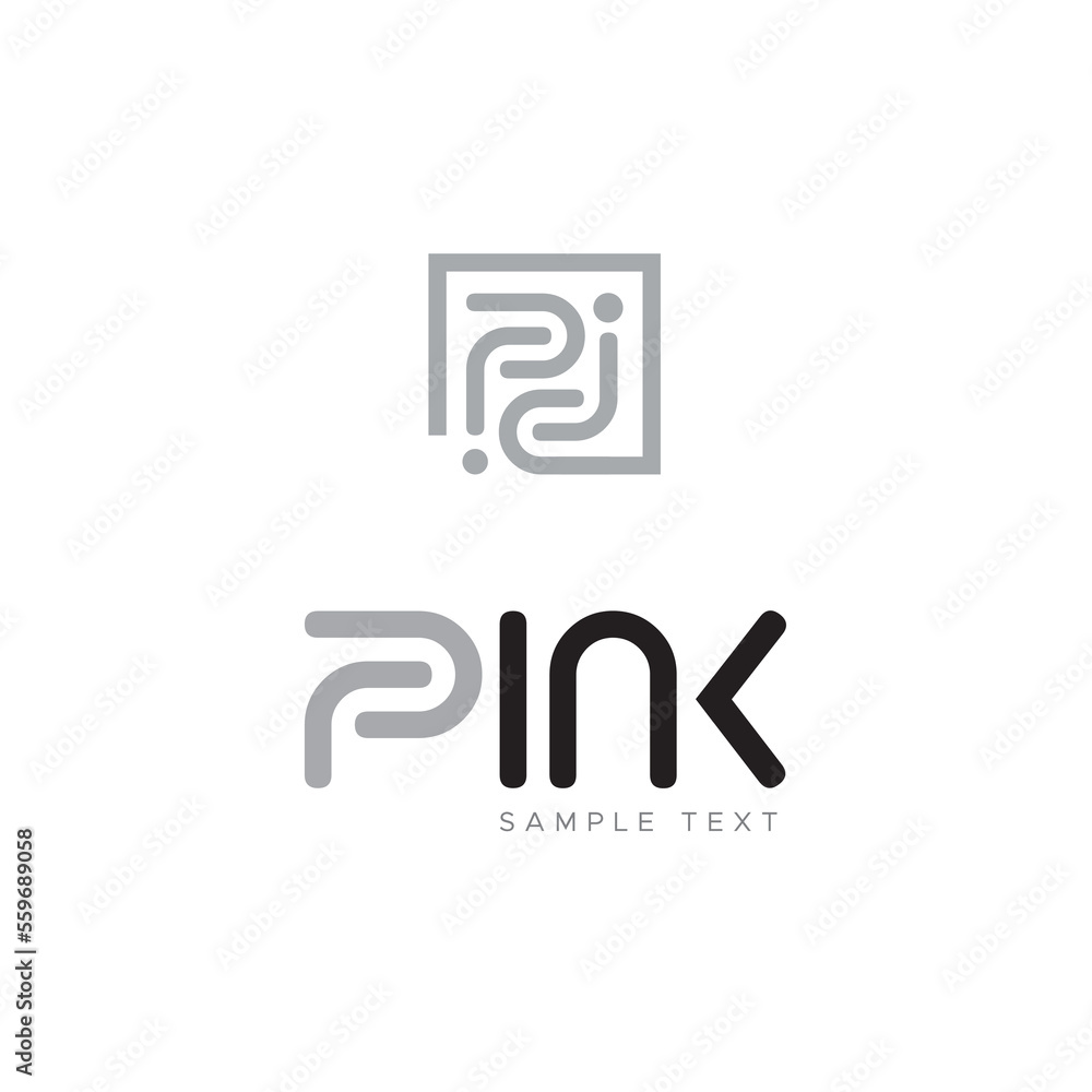 Pink typography logo, This word is designed with cleanliness and ...