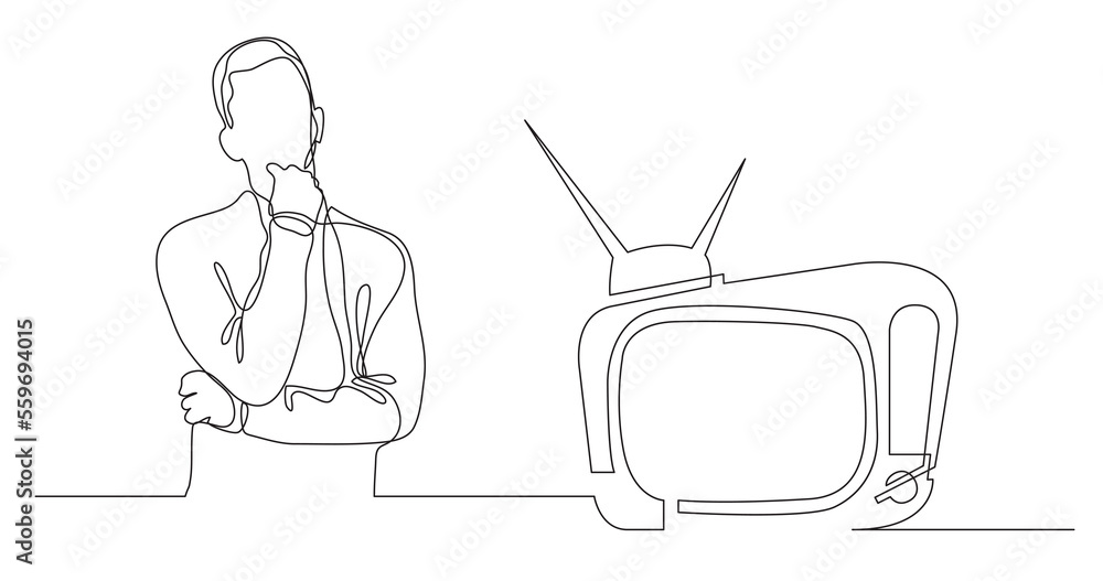 man thinking about television PNG image with transparent background ...