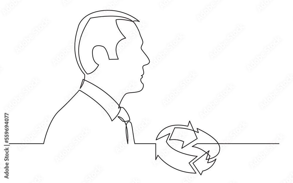 profile portrait of businessman thinking about business profit ...
