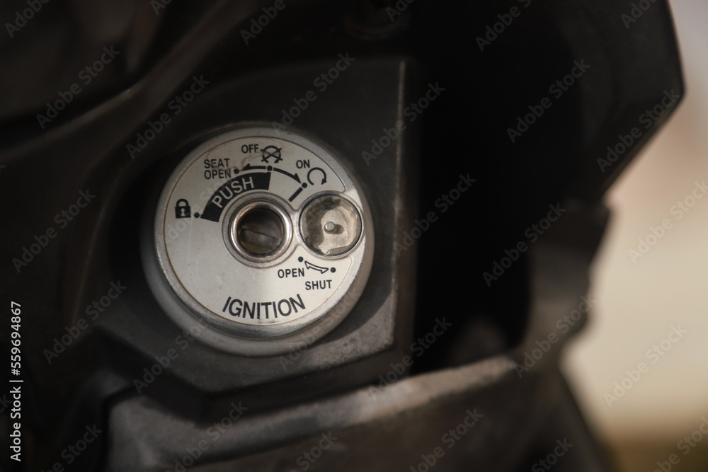 manual motorbike ignition keyhole type which is unsafe without any ...