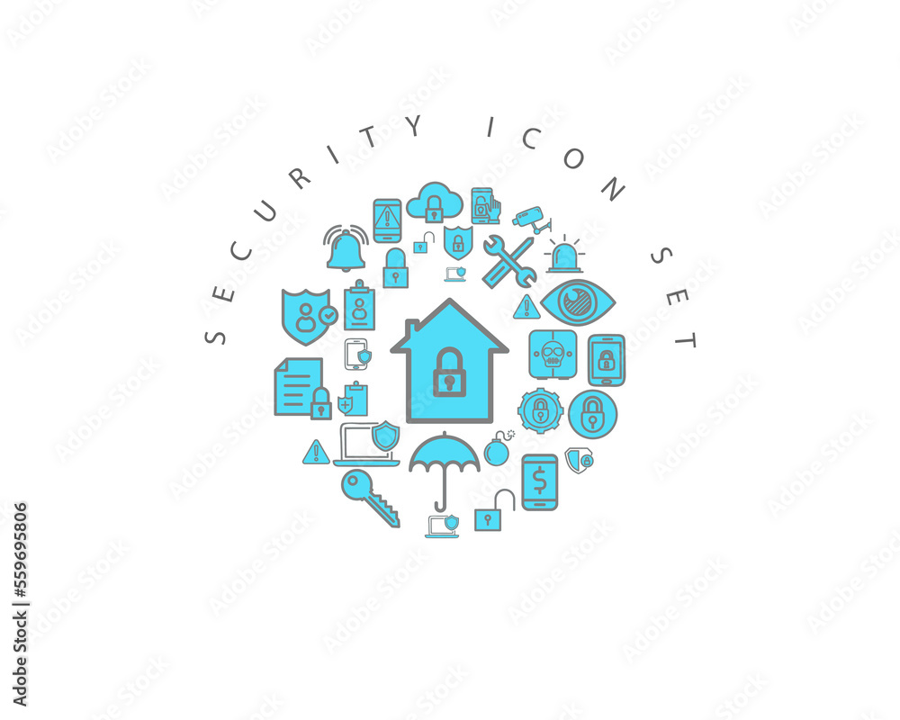 security icon set desing. Stock Vector | Adobe Stock