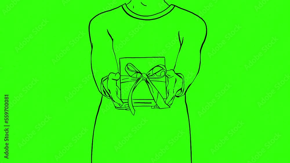 Frame-by-frame animation of gift giving. 3 types of animation. The ...