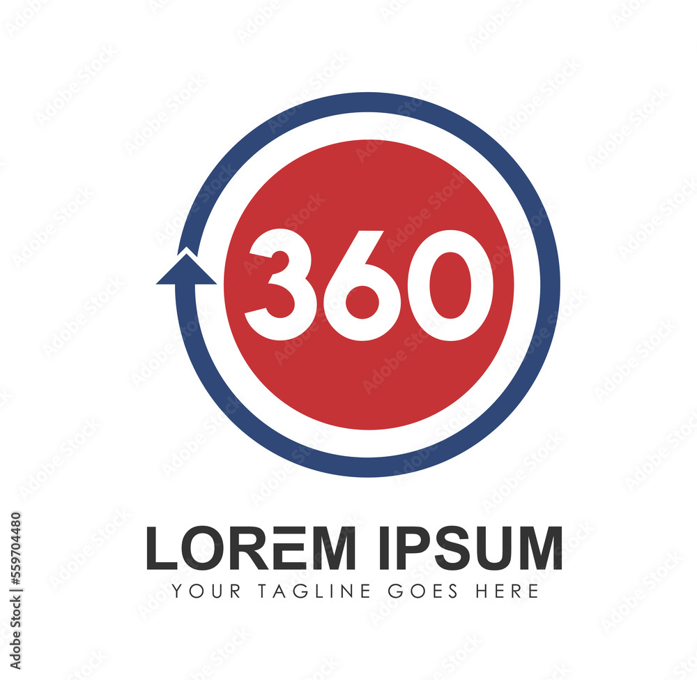 360 Logo with Circle arrow vector icon Stock Vector | Adobe Stock