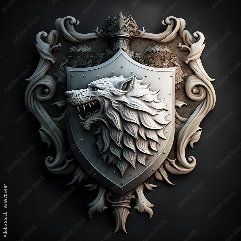 Wolf Shield Stock Illustration | Adobe Stock
