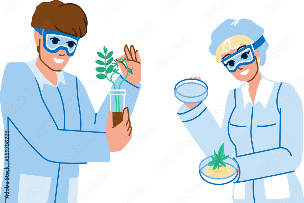 plants laboratory vector. biology science, research biotechnology, lab ...