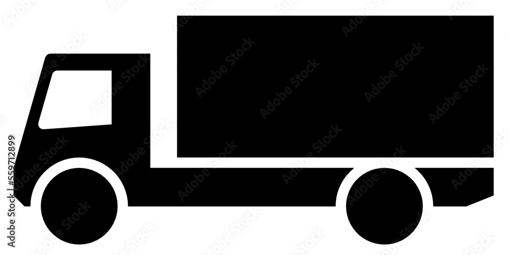 Symbol von einem LKW mit der Fahrtrichtung links Stock Illustration ...