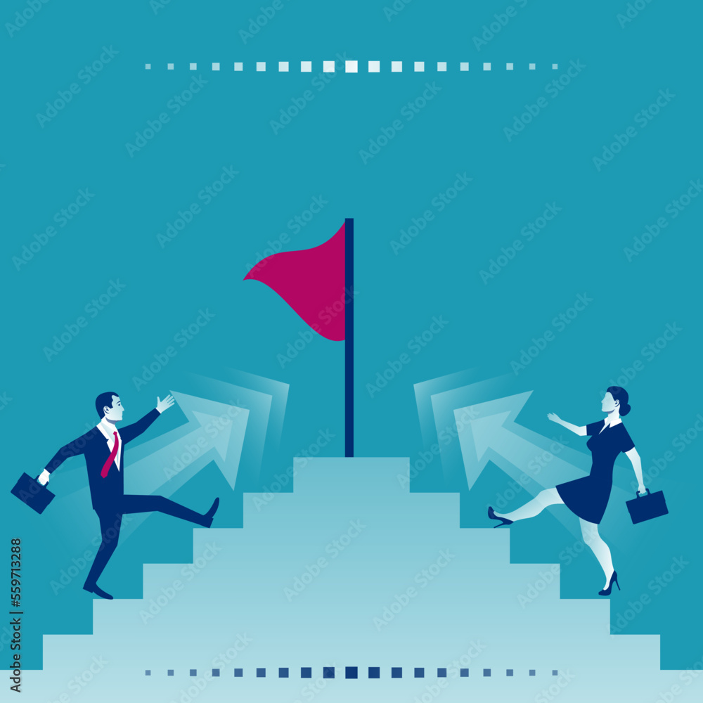 Competition for victory concept. Business people. Vector illustration ...