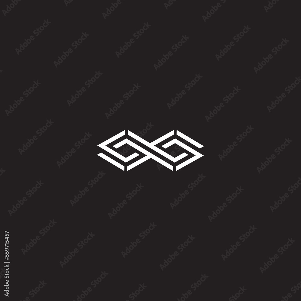 Infinite Square: The Endless S Symmetry logo design Stock Vector ...