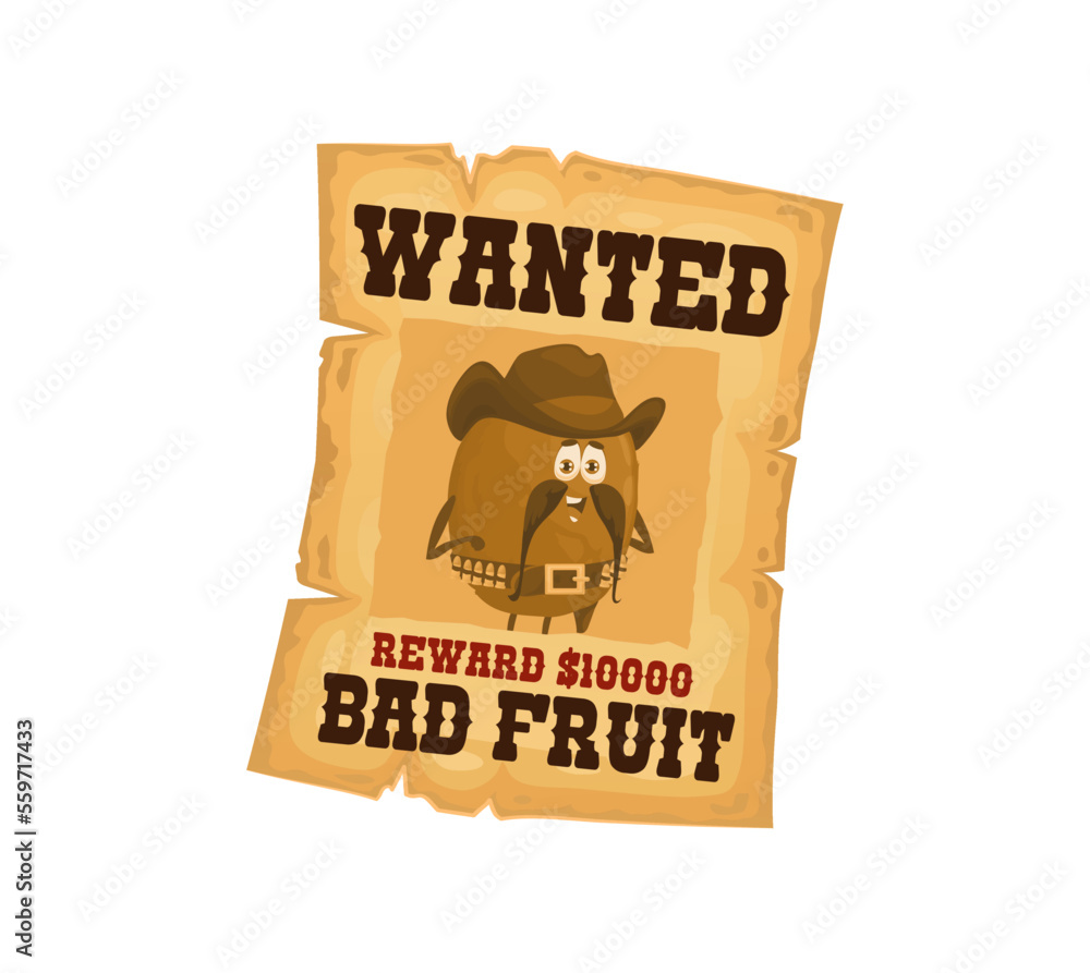 Vintage Western wanted poster. Kiwi cowboy character. Wild West ...