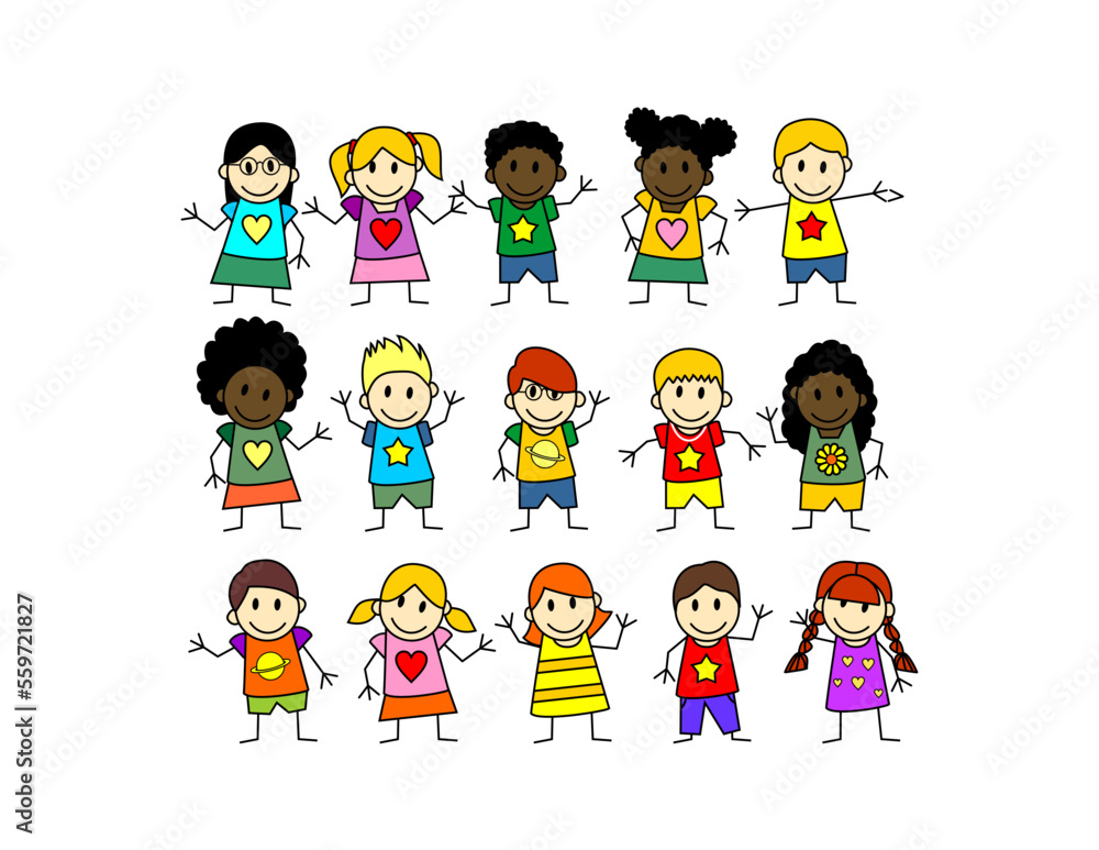 Vetor do Stock: Stick Figures SVG, Stick Children SVG, Stick Boy ...