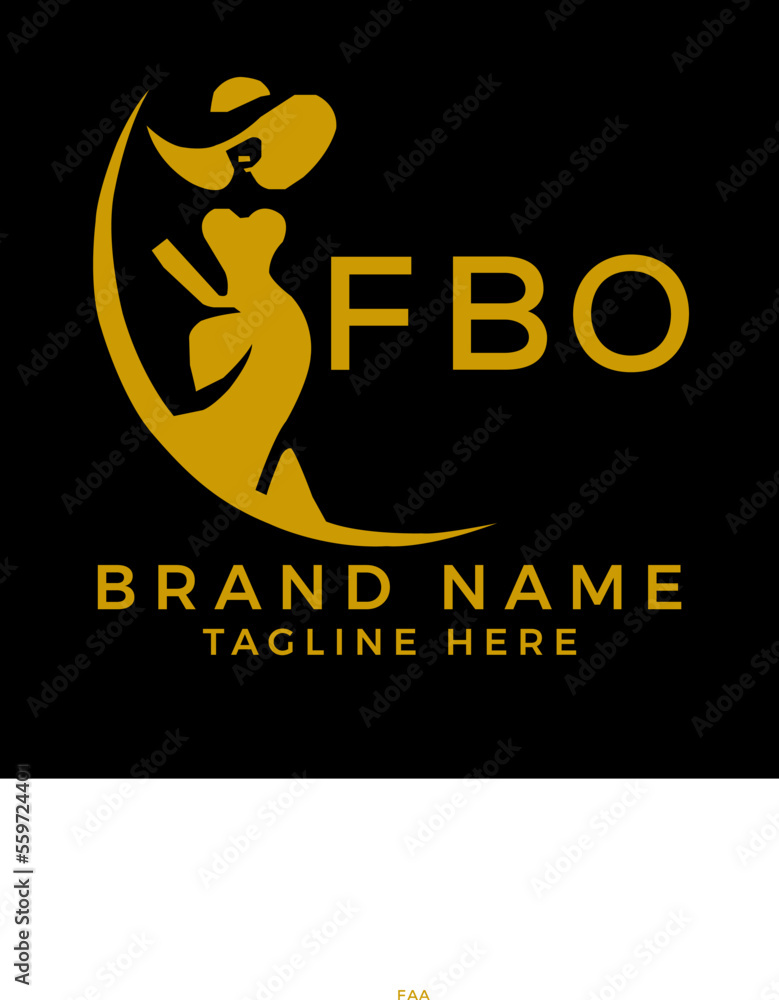 FBO fashion logo. FBO Beauty fashion house. modeling dress jewelry. FBO ...