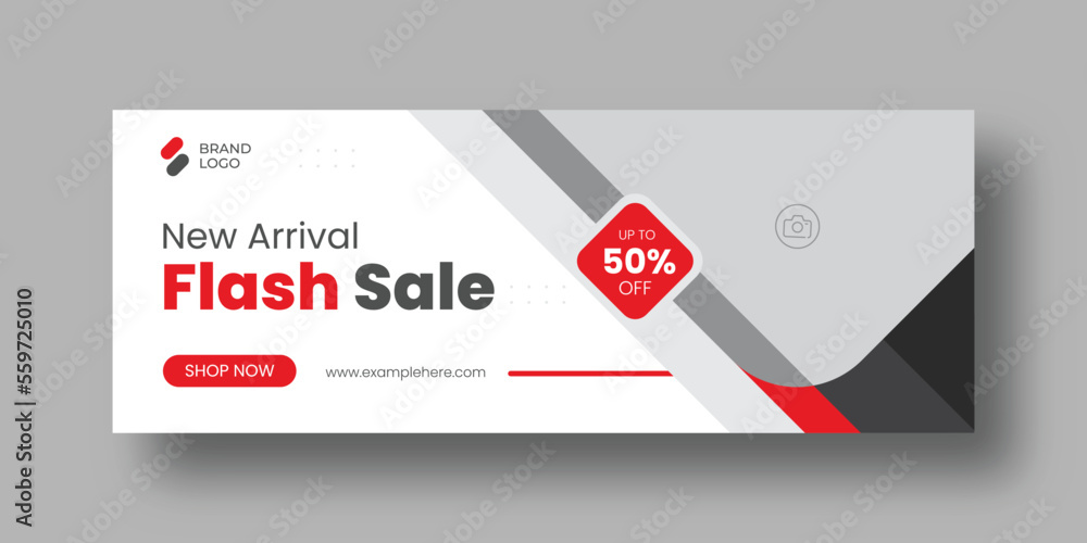 Flash sale facebook cover page timeline web ad banner template with ...