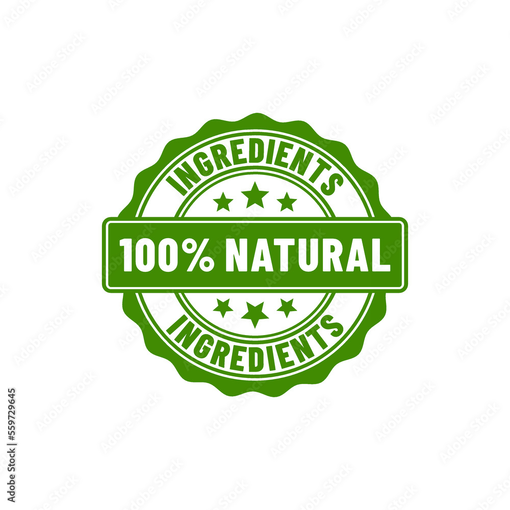 100% natural ingredients or Natural ingredients product icon vector ...