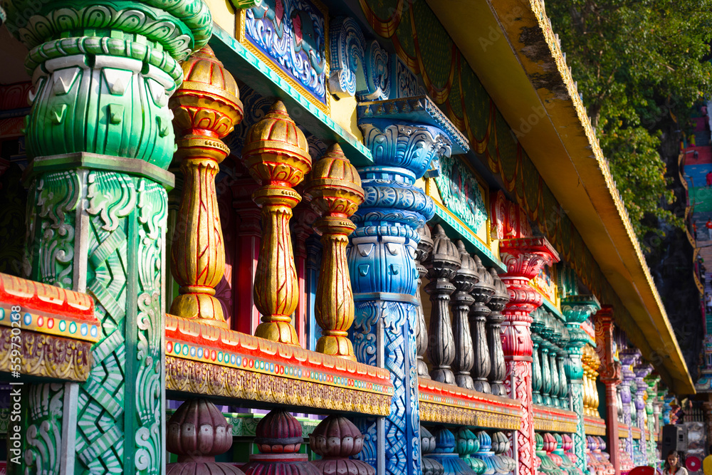 Colorful of Hindu temple in Batu Caves in Gombak, Selangor, Malaysia ...