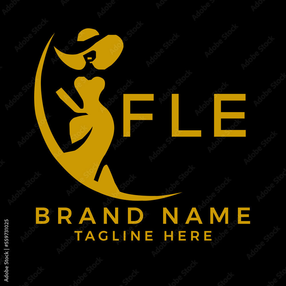 FLE fashion logo. FLE Beauty fashion house. modeling dress jewelry. FLE ...