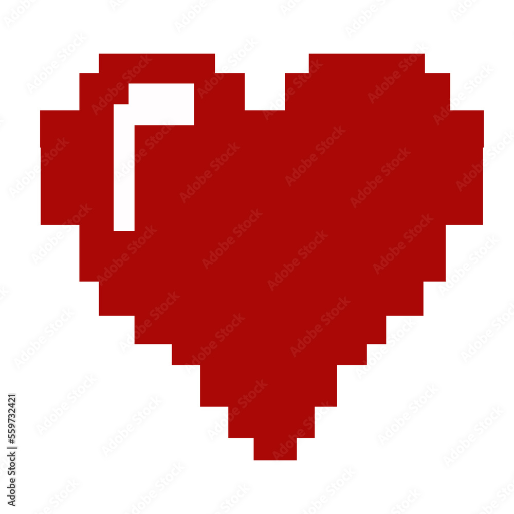 vector pixel heart 8 bit on PNG transparent background, Vector ...