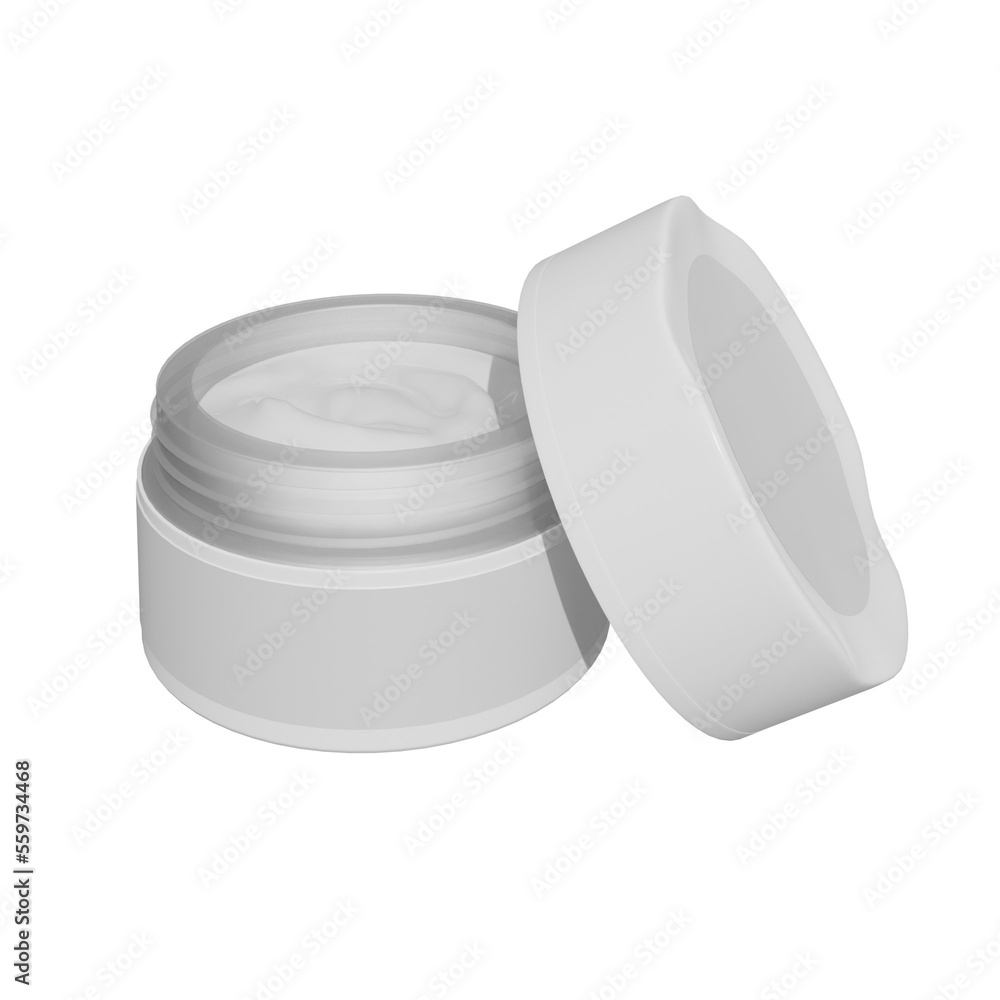 mock up cosmetic white container isolated on white, 3d rendering of ...