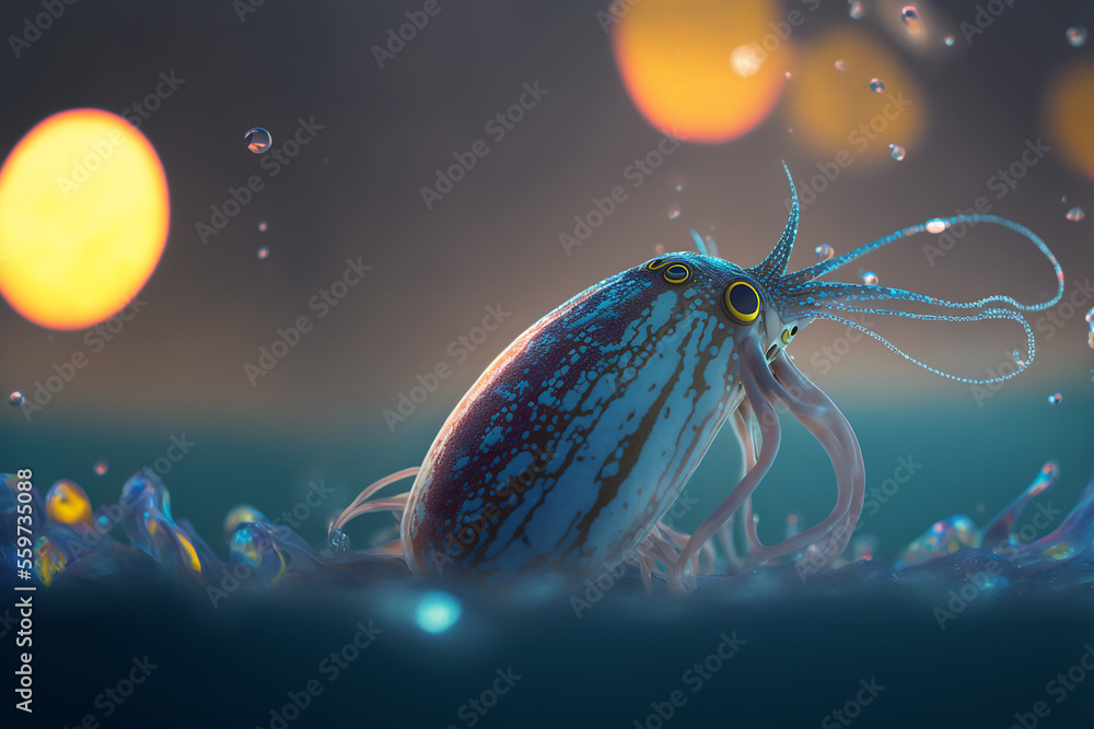 An extremely sharp and detailed portrait of squid macro. Generative AI ...