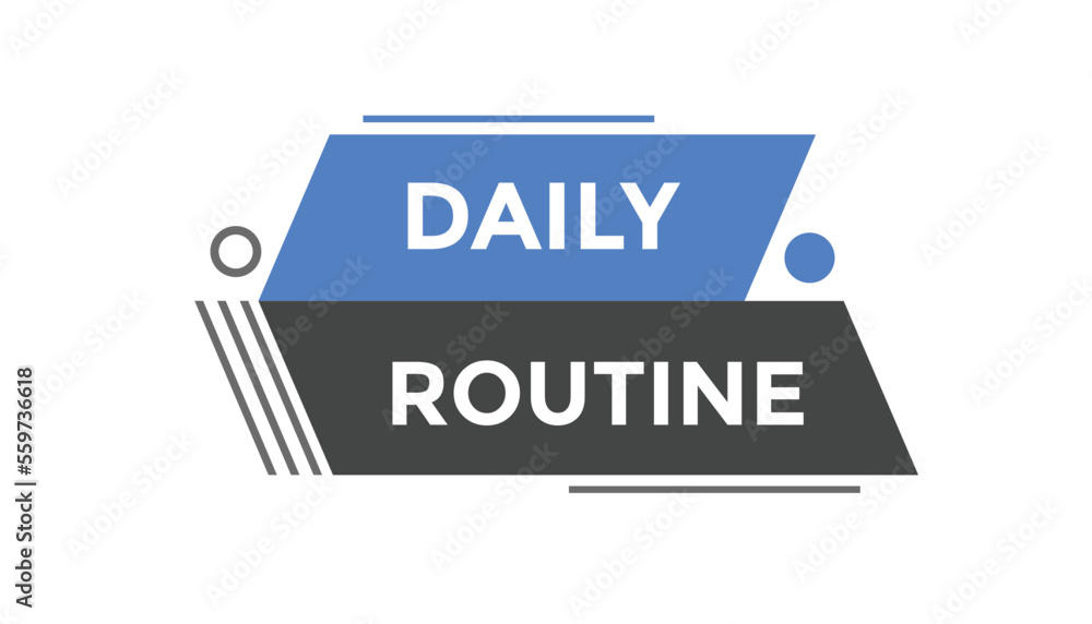 Daily routine button web banner templates. Vector Illustration Stock ...