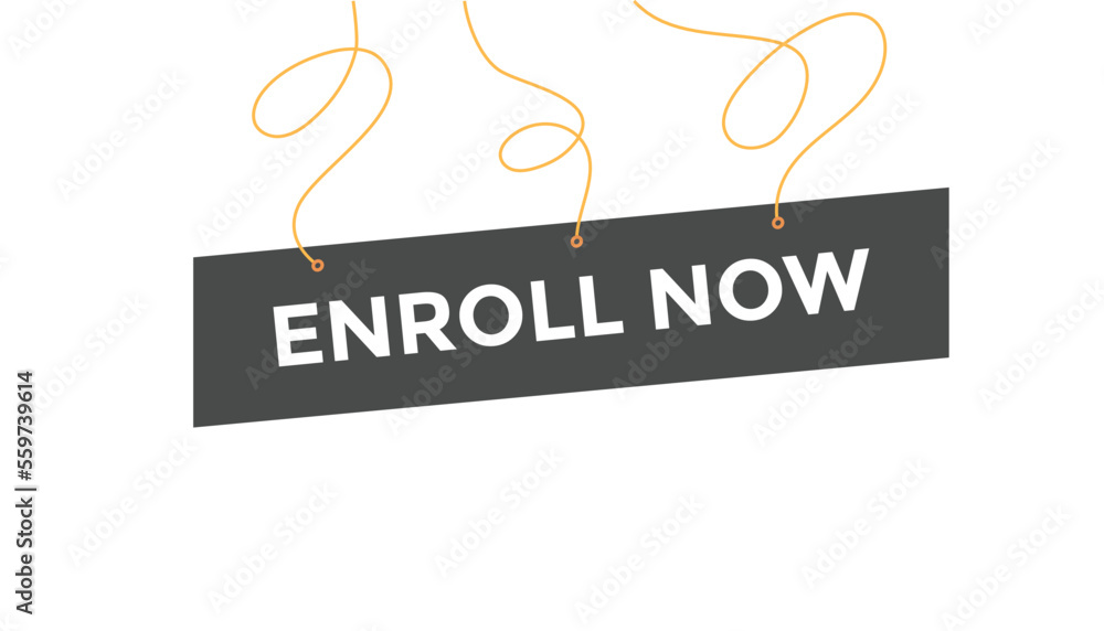 Enroll now button web banner templates. Vector Illustration Stock ...