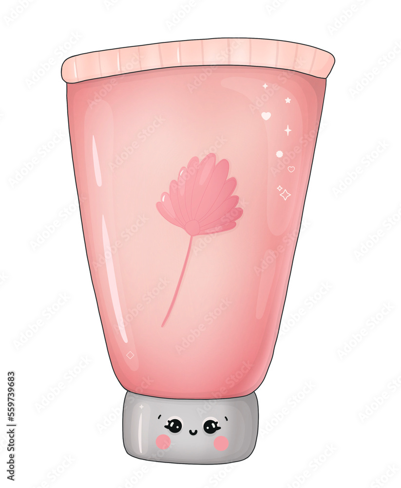 Cute Hand Cream isolated on transparent background Stock Illustration ...