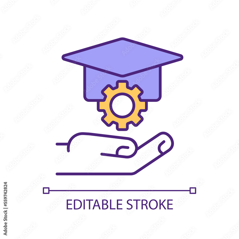 Student account settings RGB color icon. Personal customization. High ...