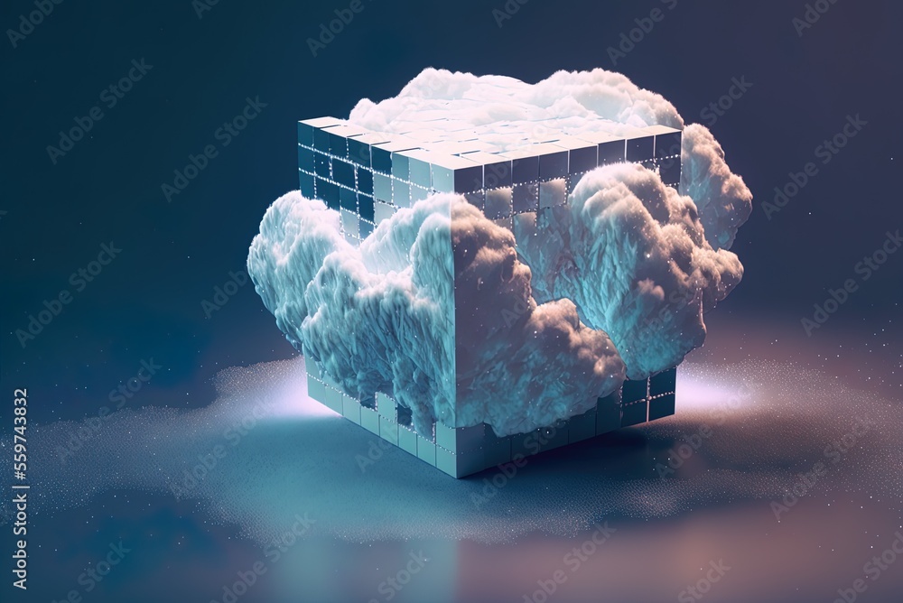 ai cloud diagram using a cube. Generative AI Stock Illustration | Adobe ...