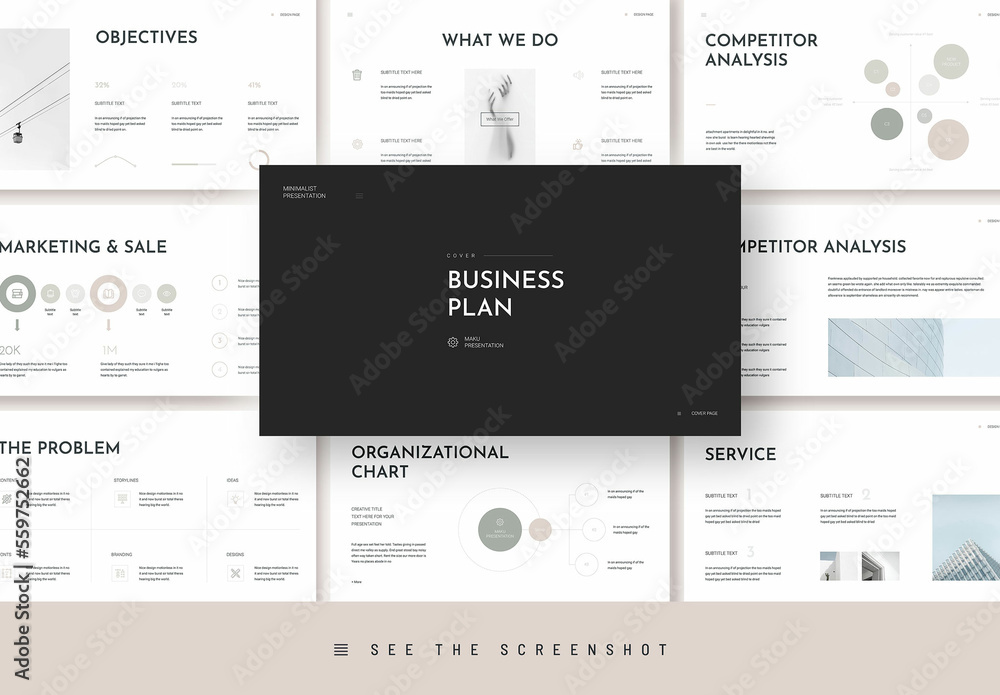 Minimal Business Plan Presentation Template Stock Template | Adobe Stock
