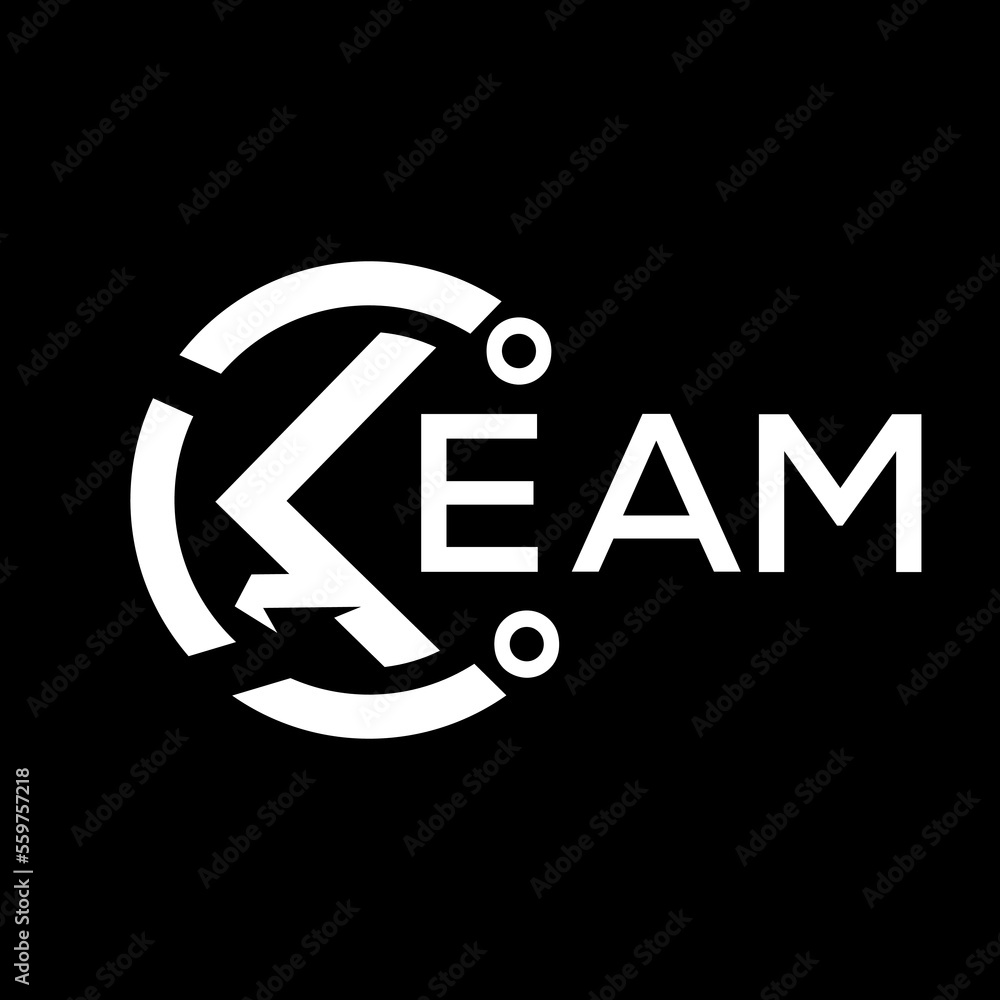 EAM letter logo. EAM white image on black background. EAM vector logo ...