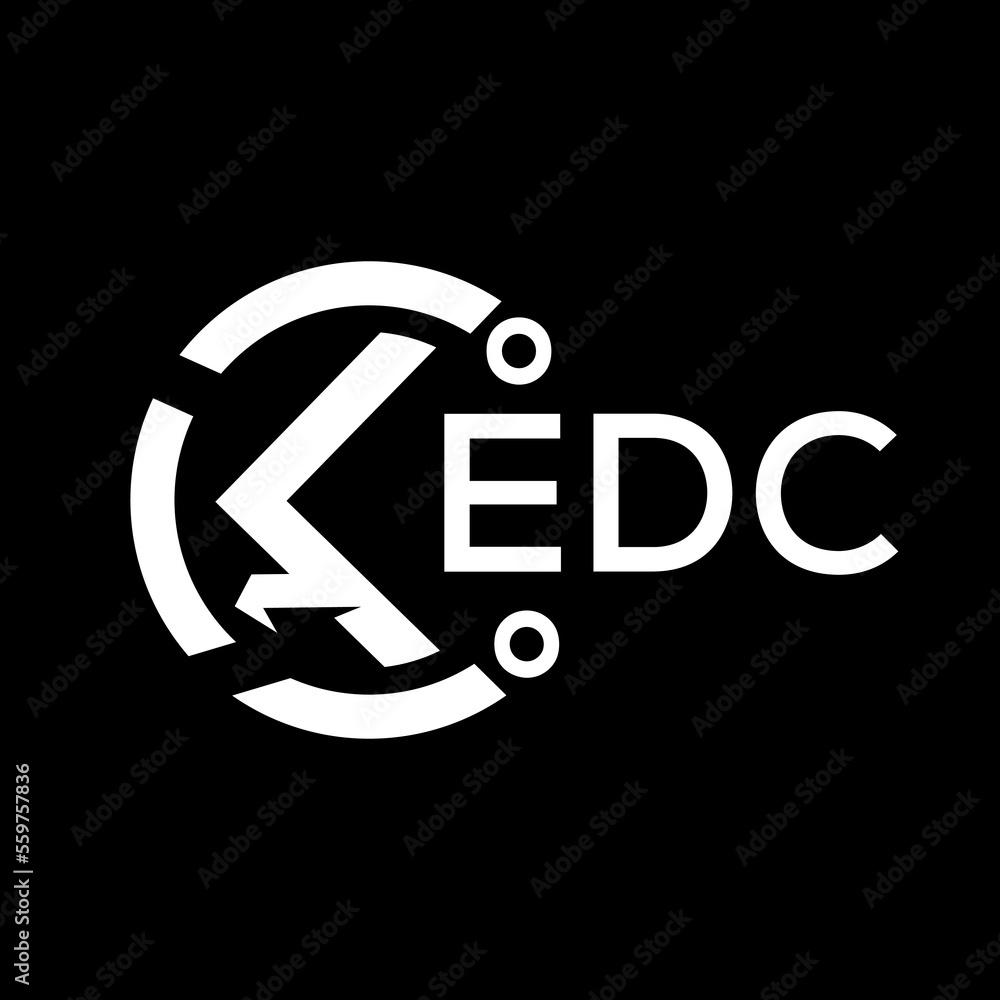 EDC letter logo. EDC white image on black background. EDC vector logo ... EDC letter logo. EDC white image on black background. EDC vector logo ...