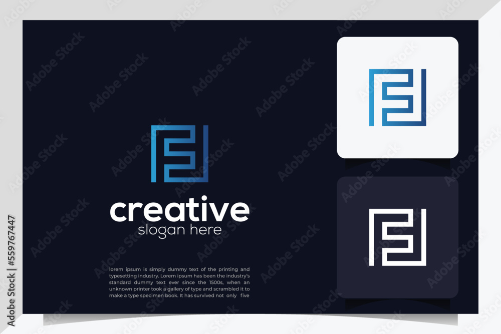 FF logo design concept with background. Initial based creative minimal ...