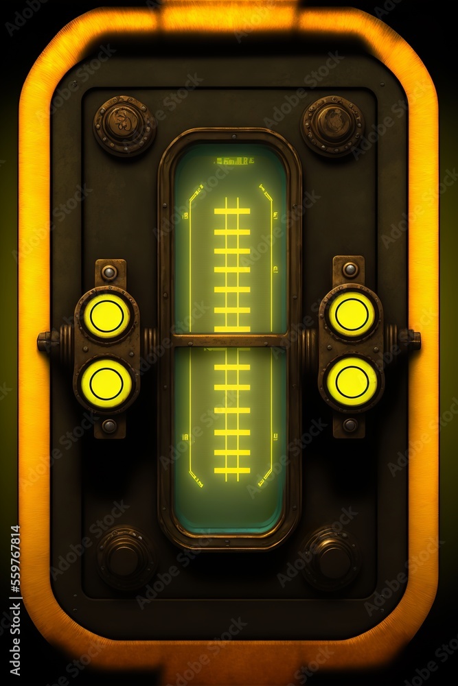 Futuristic sci-fi health bar indicator device interface for cyberpunk ...