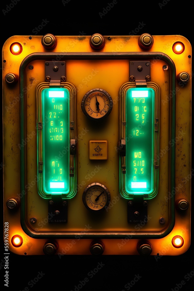 Futuristic sci-fi health bar indicator device interface for cyberpunk ...