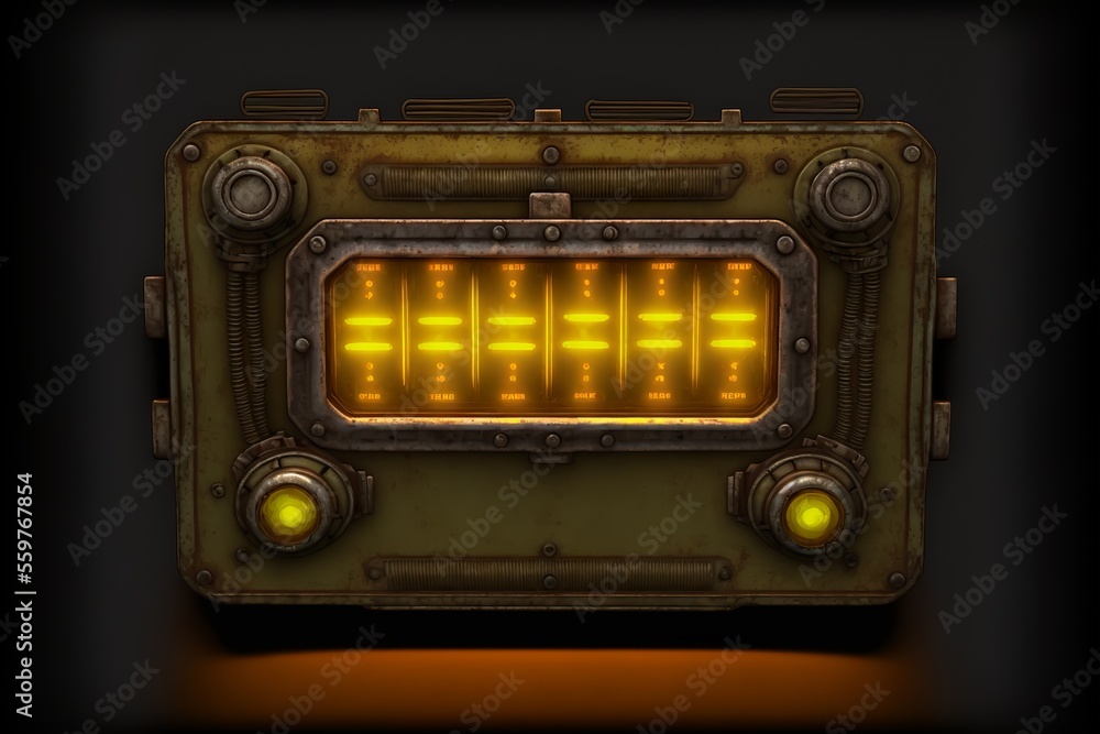 Futuristic sci-fi health bar indicator device interface for cyberpunk ...