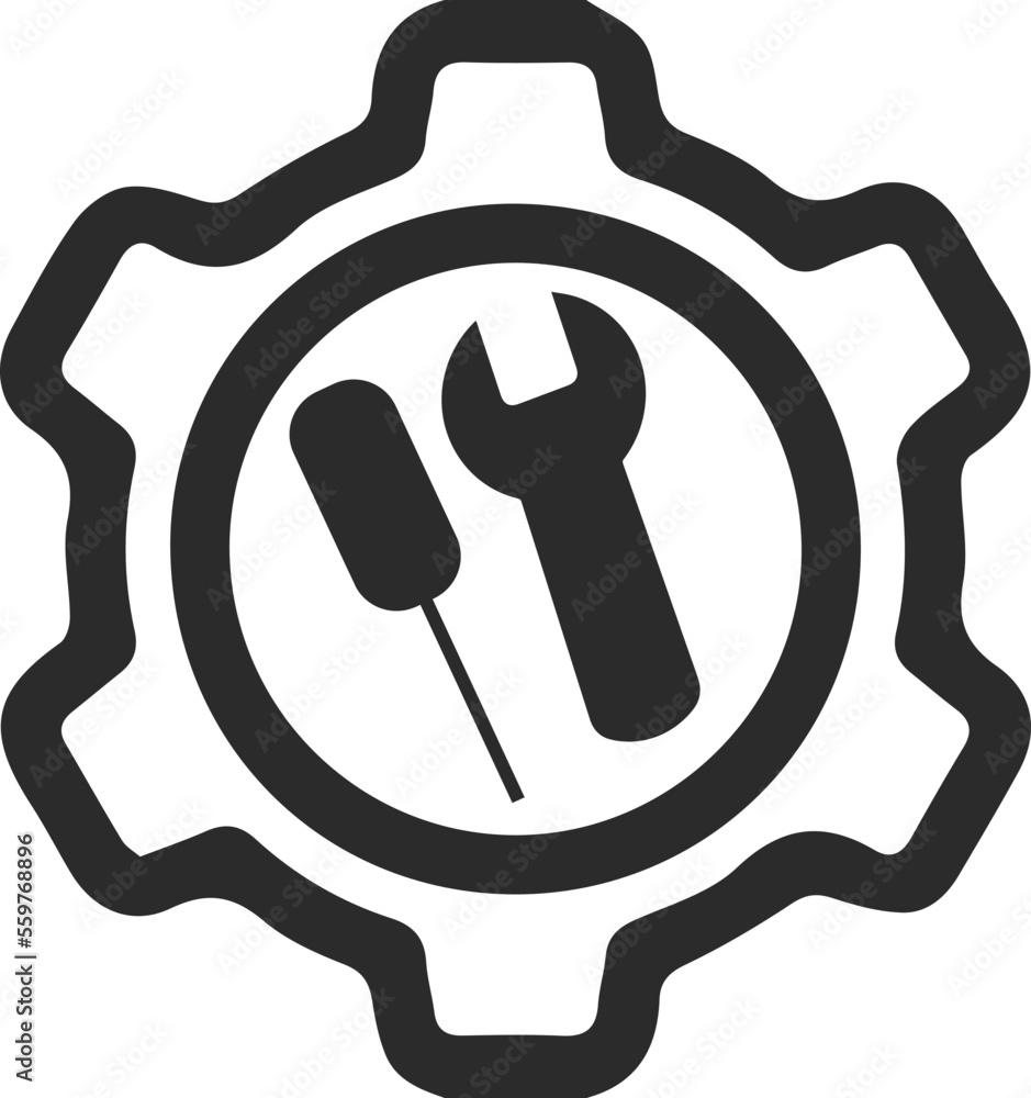 Easy maintenance icon, maintenance icon black vector Stock Vector ...