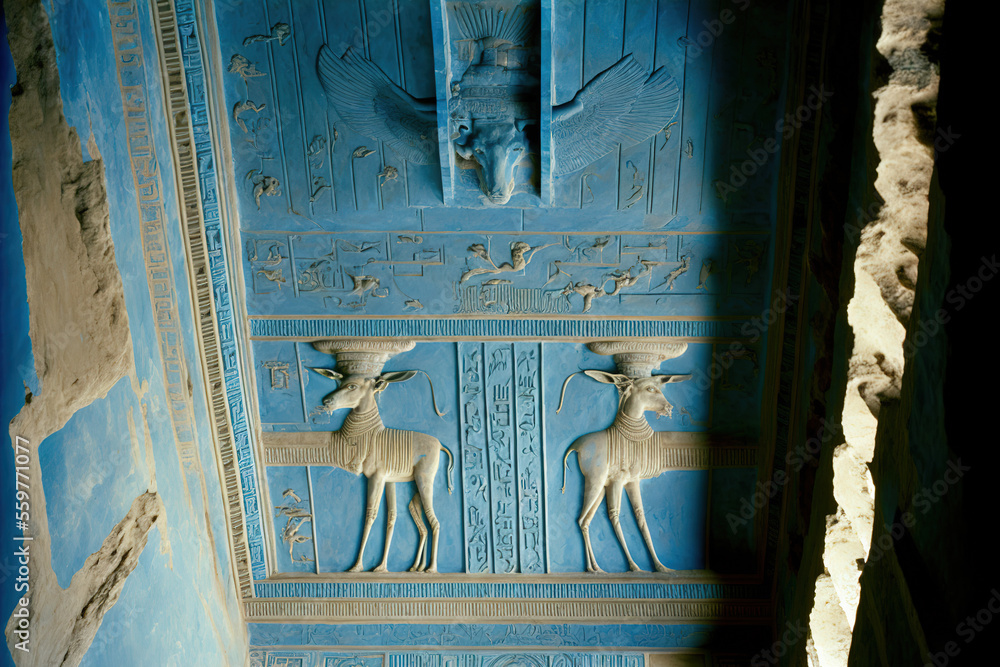 Aries and Taurus are shown on part of the rectangular Zodiac on the ...